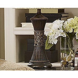 Signature Design by Ashley Mariana Antique Table Lamp, 2 Count, 28.5", Antique Brown