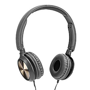 Dpofirs Computer Headphones with Microphone for Kids, Portable Over Ear Headset, 3.5 Mm Wired Gaming Music Handsfree Earpiece with Noise Canceling ForMobile Phones, PC (Grey)