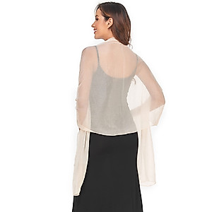 SURVODJA Women Shawls and Wraps for Evening Dress Lightweight Scarf Wedding Guest Shawl Wrap Bridesmaid Scarves(Champagne,79''×18'’)