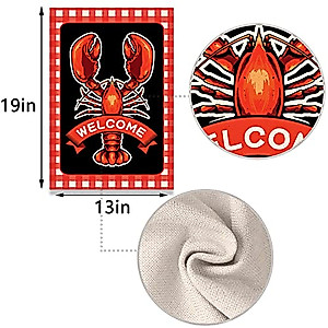 Nepnuser Crawfish Boil Garden Flag Let's Cray Birthday Party Indoor Outdoor Lawn Front Yard Welcome Sign Decoration