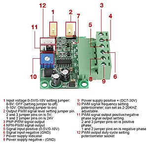 Voltage to PWM Converter, 0-5V/0-10V Analog Input Voltage to 0-100% PWM Signal 2KHZ-20KHZ Converter Module