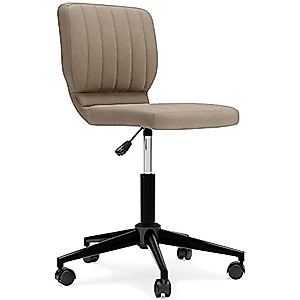 Signature Design by Ashley Beauenali Home Office Upholstered Swivel Desk Chair, Taupe
