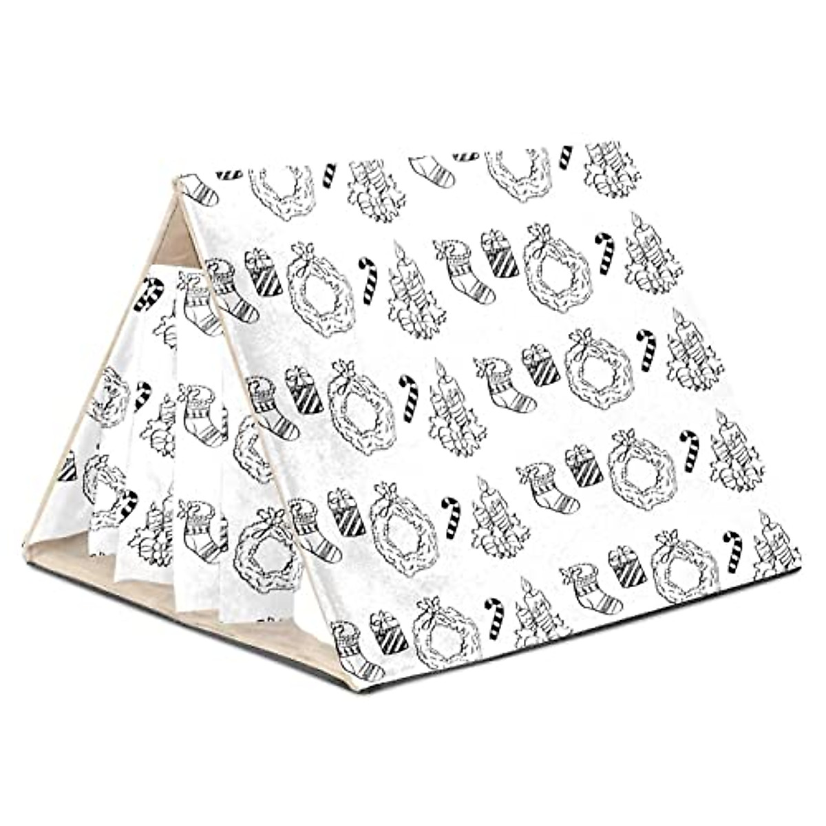 Y-DSIWX Guinea Pig Hideout Cozy Hamster House Cave for Bunny Chinchilla Hedgehog Small Animal Christmas Wreath and Candles