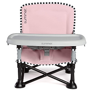 Summer Infant Pop ‘n Sit SE Booster Chair, Sweet Life Edition, Booster Seat for Indoor/Outdoor Use – Fast, Easy and Compact Fold, Bubble Gum Color