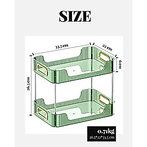 Lexvss Bathroom Organizer Countertop, Clear Makeup Desk Organzier for Dressing Table, Vanity Countertop, Bathroom Counter, 2-Tier Vanity Tray Shelf for Cosmetic, Lotions, Perfume and Toiletries