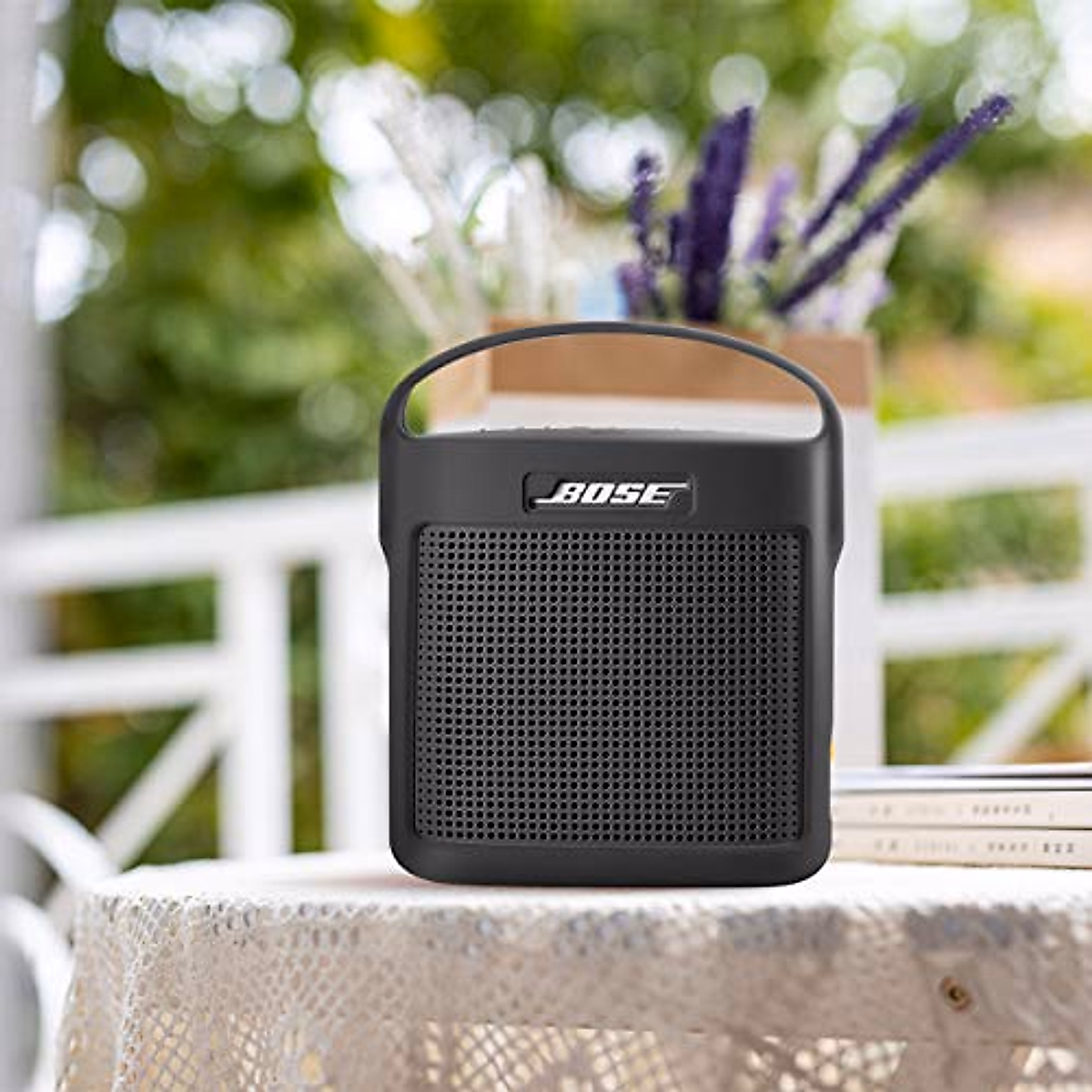 TXEsign Protective Silicone Stand Up Case with Handle Compatible with Bose SoundLink Color Speaker II（Dark Gray