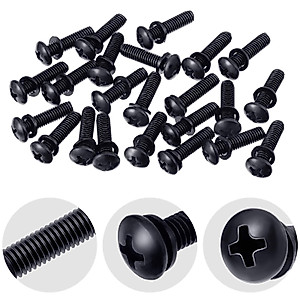 50 Sets Standard Size 10/32 Rack Screws with Washers Black Rack Mount Screws Rack Server Screws and Clip Nuts for Routers Cabinet Installation Enclosure, 3/4 Inch