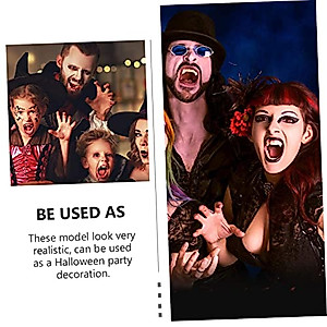 Cosplay Props 10pcs Halloween Dentures Costumes for Cosplay Costumes Teeth Fake Gagtechnoblade Cosplay Dress up Dentures Cover Artificial Teeth Decorate Prom PVC White