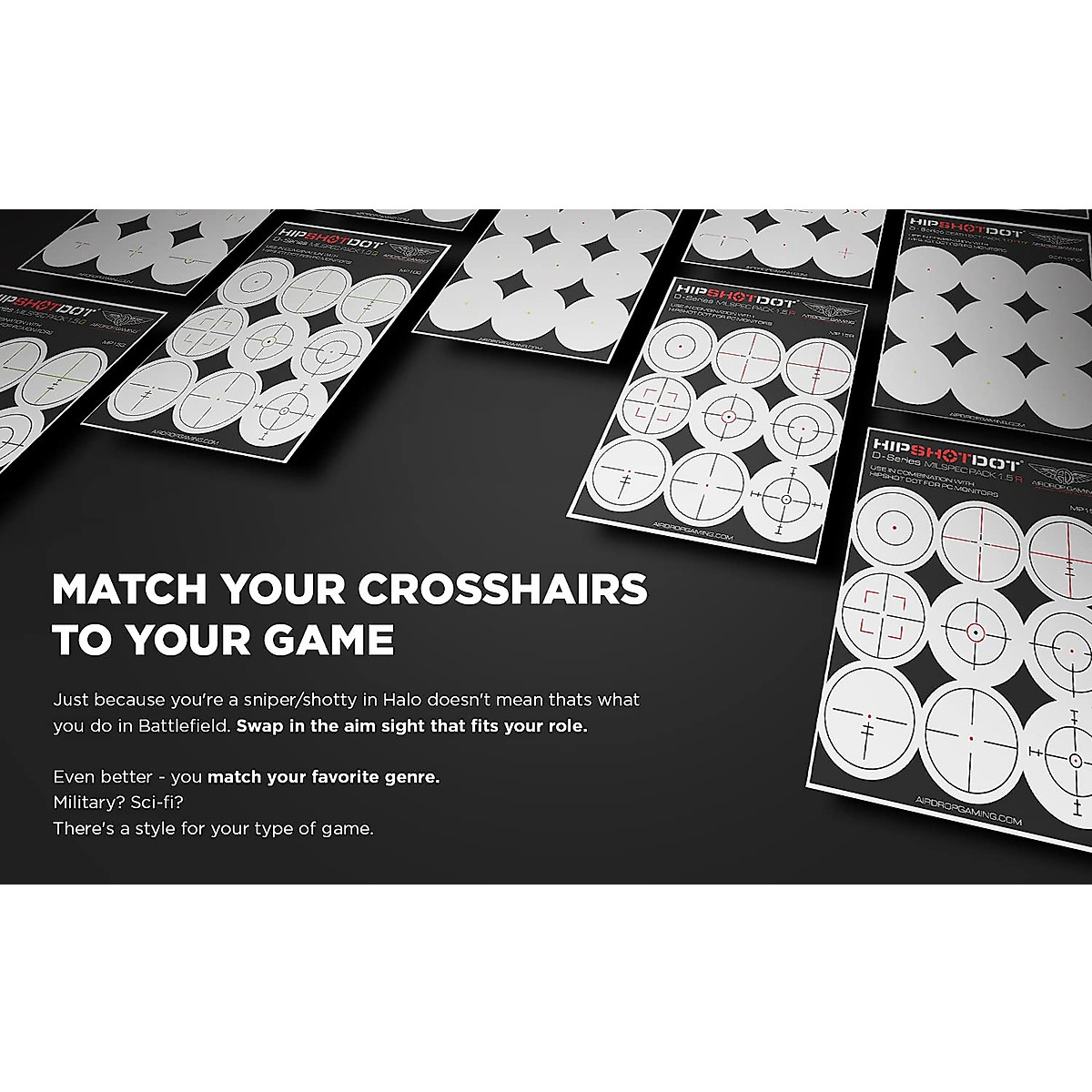 HipShotDot D-Series Care Pack - Reusable Transparent Aim Sight Assist TV Decals - Gaming Television or Monitor Decal for FPS Video Games Compatible with PC, Xbox & Playstation (1.5 Green)