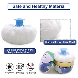 BBKON Large Powder Puff for Body Powder with Powder Container, Soft Powder Puff and Dusting Powder Travel Case (Romantic Cherry Blossoms)