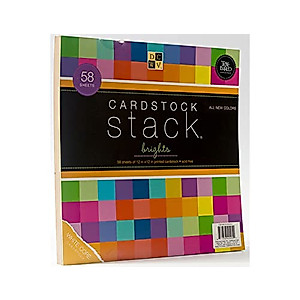 DCWV Cardstock Stack, Match Makers Brights, 58 Sheets, 12 x 12 inches