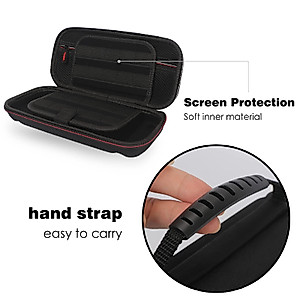 FYY for Nintendo Switch / Switch OLED Carrying Case - Portable Hard Shell Travel Carrying Case Pouch Bag with 30 Game Card Slots Zippered Pocket for Nintendo Switch Console & Accessories Black, Plus