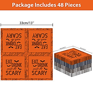 48pcs Halloween Napkins Witch Party Supplies Disposable Halloween Paper Drinks Napkins Set for Birthday Halloween Spooky Party