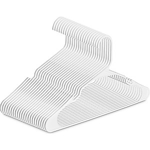 Zoyer Plastic Hangers (20 Pack, White)- Durable Clothes Hangers- Space Saving Shirt Hangers- Slim Coat Hangers- Suit Hangers