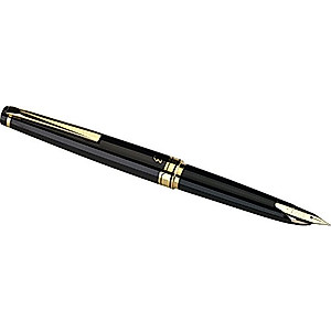 PILOT E95s Fountain Pen, Black Barrel with Gold Accents, Fine Nib, Blue Ink (60837)