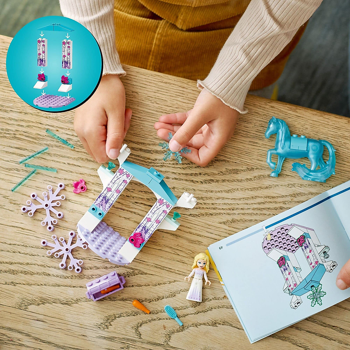 LEGO Disney Princess Elsa and The Nokk’s Ice Stable Building Toy 43209 Disney Frozen Toy with Buildable Toy Horse Figure and Mini Doll, Starter Bricks for Kids Age 4+, Great Gift for Girls and Boys