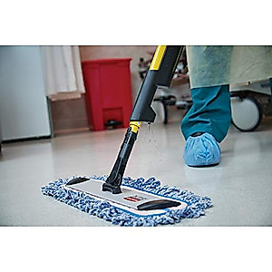 Rubbermaid Commercial Products HYGEN PULSE Single Sided Microfiber Spray Mop Kit for Hardwood/Tile/Laminated Floors, Yellow, Perfect for Kitchen/Lobby/Bathroom/Janitorial Cleaning (1835528)