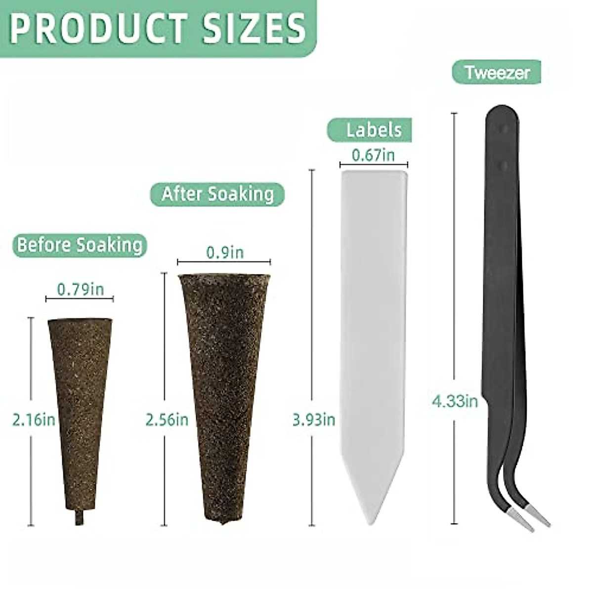 Feyut 30 Pack Grow Sponges, Replacement Root Growth Sponges Seed Pods Compatible with AeroGarden, Seedling Starter Sponges Kit for Hydroponic Indoor Garden System with 10pcs Plant Labels 1pcs Tweezer