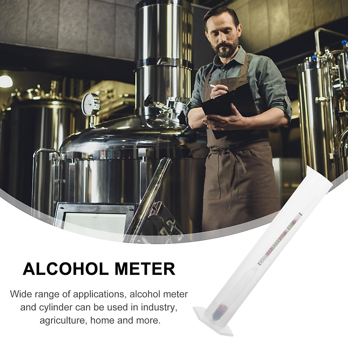 POPETPOP 1 Set Alcohol Meter Brewing Supplies Lab Hydrometer Graduated Cylinder Stills for Distilling Moonshine Brewer Elite Hydrometer Kit Beer Alcohol Hydrometer Sugar Meter Plastic Wine