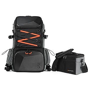 K&F Concept Camera Bag EVA Waterproof 2 in 1Camera Backpack Shoulder Bag 32L Large Capacity with Rain Cover Storage for 15.6" Laptop for Photography
