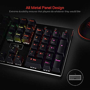 Redragon K556 RGB LED Backlit Wired Mechanical Gaming Keyboard, 104 Keys Hot-Swap Mechanical Keyboard w/Aluminum Base, Upgraded Socket and Noise Absorbing Foams, Soft Tactile Brown Switch
