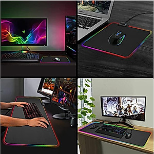 Gaming Mouse Pads Oversized Led Zero Two Mouse Pad Large RGB Mice Pad Computer Keyboard Pad Extended Desk Pad with Stitched Edge Frame 300X600Mm