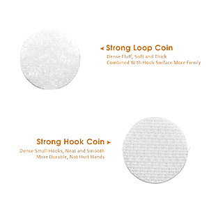 Self Adhesive Dots, 1056pcs(528 Pairs) 0.59” Diameter White Sticky dots, Hook & Loop dots with Strong Adhesive, Sticky Back Coins Tapes 15mm for Classroom, Office, Home