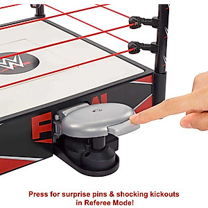 Mattel WWE Wrekkin' Kickout Ring Playset with Accessories & 2 Play Modes, Includes Launcher, Crane, WWE Championship & More, 13-inch x 20-inch