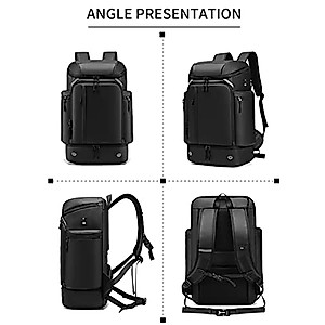 NASKVOWT Men travel backpack, gym backpack with shoe compartment, travel bag with shoe compartment, Travel Backpack With USB Charging Port, Camping, outdoors trekking backpack