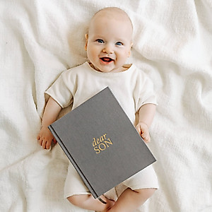 Duncan & Stone Baby Memory Book, Grey, 230 Pages, Prompted Journal for 18 Years