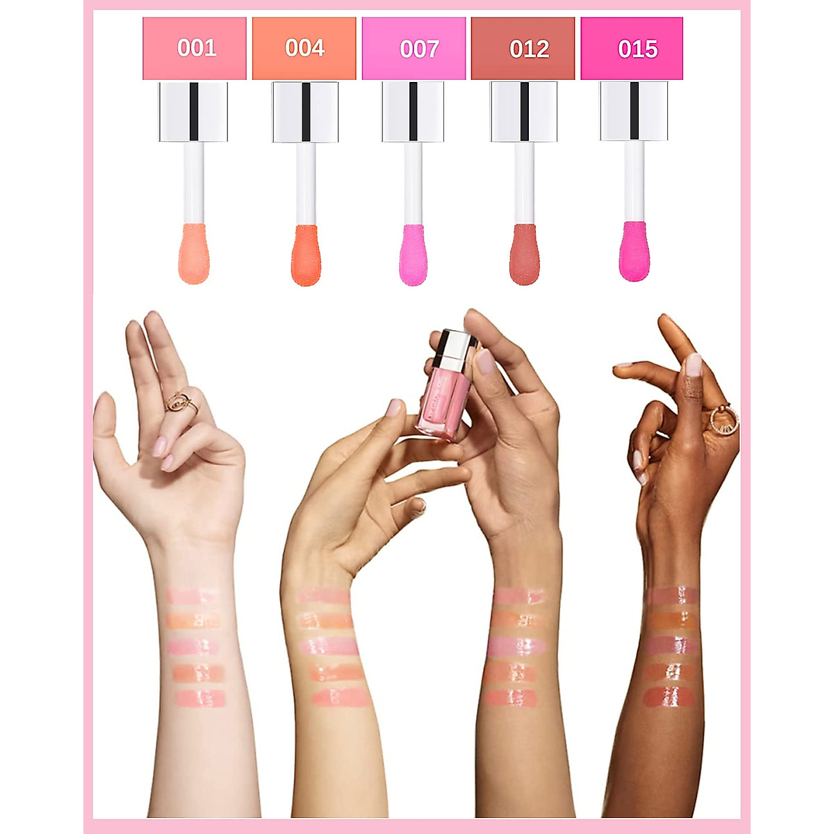 Hydrating Plumping Lip Glow Oil,Shine Tinted Lip Gloss,Glow Reviver Lip Oil,Long Lasting Moisturizing Clear Lip Plumper Oil Tint for Lip Care Dry Lips,Women's Day Makeup Gift ( (#007 Raspberry Red)