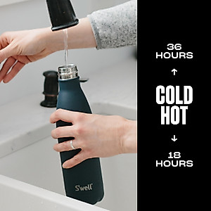 S'well Stainless Steel Water Bottle, 17oz, Azurite, Triple Layered Vacuum Insulated Containers Keeps Drinks Cold for 36 Hours and Hot for 18, BPA Free, Perfect for On the Go