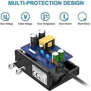 12V 500mA Power Supply Adapter for Yamaha Keyboard YPT, PSR, YPG, DGX, DD, EZ and P Digital Piano and Portable Keyboard Series, Replacement PA-130 PA-130B Keyboard Power Cord