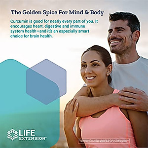 Life Extension Curcumin Elite Turmeric Extract – 270 x Better Absorption - For Joint Brain and Heart Health - Inflammation Management Supplement – Non-GMO - 60 Vegetarian Capsules