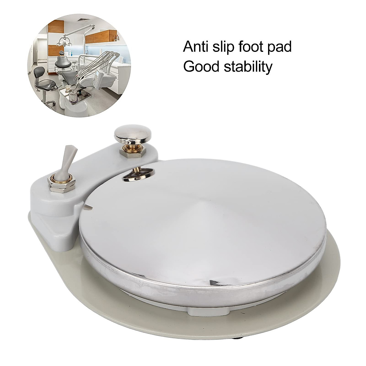 4 Hole Dental Foot Pedal, Professional Dental Chair Foot Control Pedal Stable, Stainless Steel Firm Sturdy Dental Foot Switch, for Dental Clinics for Dentist