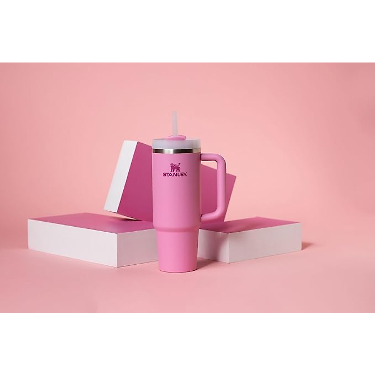 Stanley Quencher H2.0 Tumbler with Handle and Straw 30 oz | Flowstate 3-Position Lid | Cup Holder Compatible for Travel | Insulated Stainless Steel Cup | BPA-Free | Peony