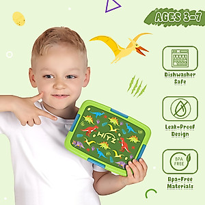 HiYZ Dinosaur Bento Box for Kids, Kids Lunch Box with 5-Compartment, Kids Bento Lunch Box for Ages 3-7, Leak-Proof, Durable, Lunch Box Containers for Kid Back to School Meals, Snack Packing, Travel