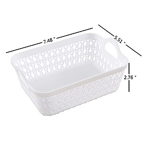 Tstorage Mini Desktop Basket Tray, Plastic Storage Tray Basket with Handles, 12 Packs, F