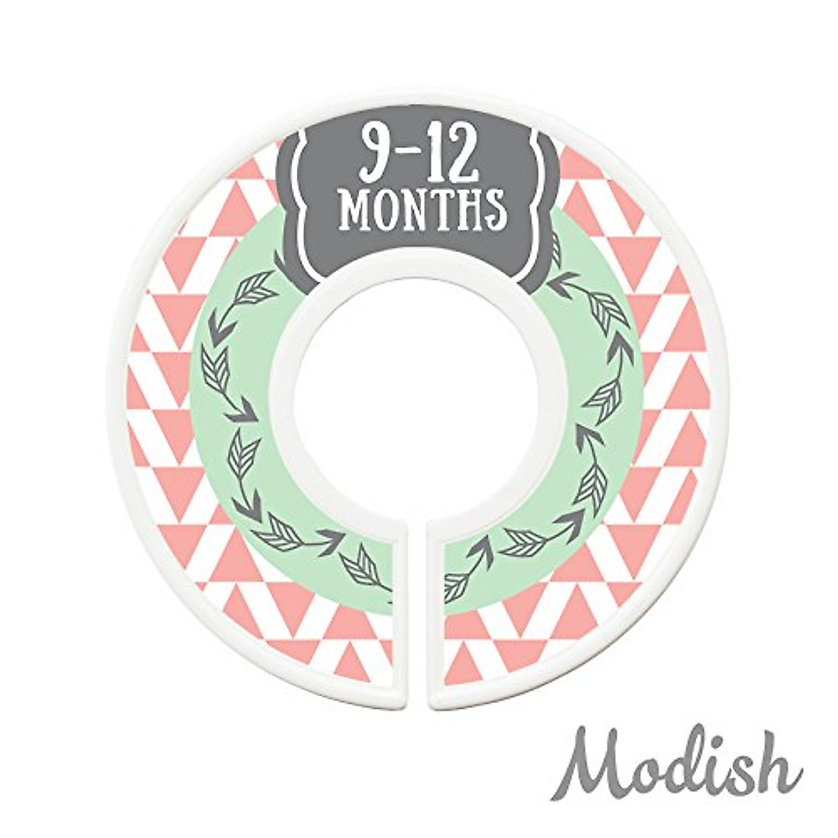 Modish Labels Baby Clothes Size Dividers, Baby Closet Organizers, Closet Size Dividers, Baby Closet Organizers, Clothes Organizer, Girl, Woodland, Arrows, Nordic, Boho, Pink, Mint, Gray (Baby)