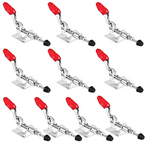 MUKLEI 10 Packs Toggle Clamp, 301AM Adjustable Push Pull Toggle Clamp, Quick Release Vertical Toggle Clamp for Welding, Woodworking, 99 lbs Max Clamping Force