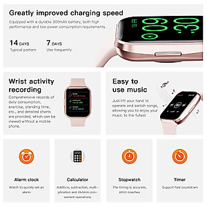 Smart Watches Fitness Watch for Men/Women Notification Reminder/Heart Rate/Blood Oxygen/Blood Pressure/Sleep Monitor Sports Activity Tracker Calories,Steps,Distance Compatible with Android iOS Phones