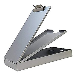 Saunders Metal Clipboard with Storage, Letter Size Heavy Duty Contractor Grade Clipboard, Recycled Aluminum Dual Storage Form Holder with High Capacity Clip, Assembled in USA, Silver Cruiser-Mate