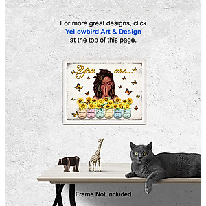 Faith God African American Wall Art Poster - Black Art - Christian Wall Decor- Black Girl Magic - spiritual Religious Wall Decor - Inspiration Christian Gifts for Women, African Americans, Black women