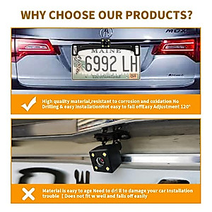 Universal Reverse Camera Metal Bracket, Backup Camera Bracket for Dash Cam Mirror Camera Kit, Stable Car Rear View Camera License Plate Bracket Mount Only for US License Plate