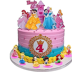 Cake Topper for Disney Princess, Princess Birthday Party Decoration Supplies, Kids Birthday Party Cake Decoration