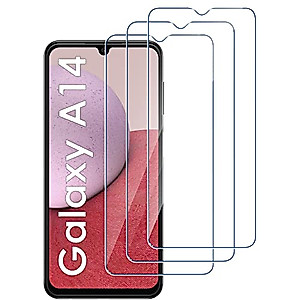 LYWHL [3 Pack for Samsung Galaxy A14 5G Screen Protector, Tempered Glass HD Clear 9H Hardness Protector Film for Galaxy A14, Anti Scratch Bubble Free Easy Installation Case Friendly - Transparent