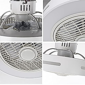 Bedroom Modern Ceiling Fan with Light Low Profile Ceiling Fan, 20" Flush Mount Ceiling Fan with Lights Remote 3 Colors Dimmable LED 3 Speeds 5 Blades Enclose Ceiling Fans for Indoor (Style E)