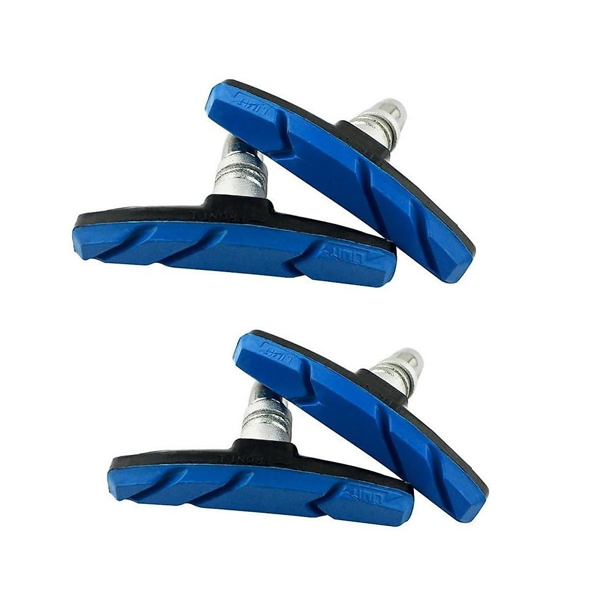 WIROJ 2 Pairs (4 Pieces) MTB Bike Cycle Bicycle Rubber V-Brake Pads No-Noise No-Skid, 70mm (Blue)