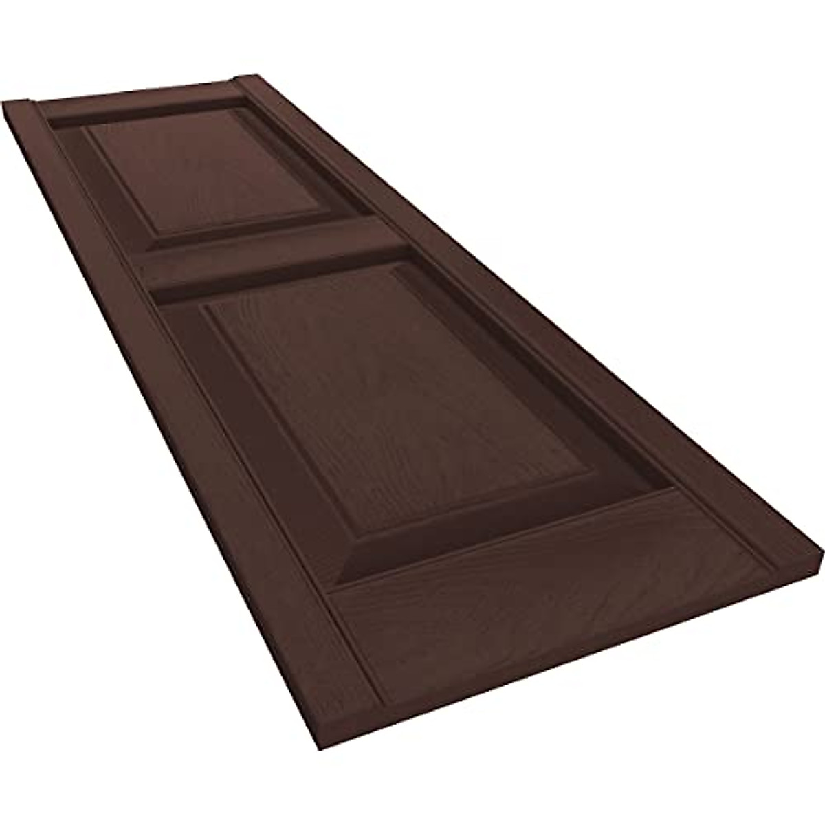 Ekena Millwork Lifetime Vinyl LP2S14X05100FB Standard Two Equal Panel Vinyls, Raised Panel Vinyl Shutters, w/Installation Shutter-Lok's & Matching Screws (Per Pair), 14 3/4"W x 51"H, Federal Brown