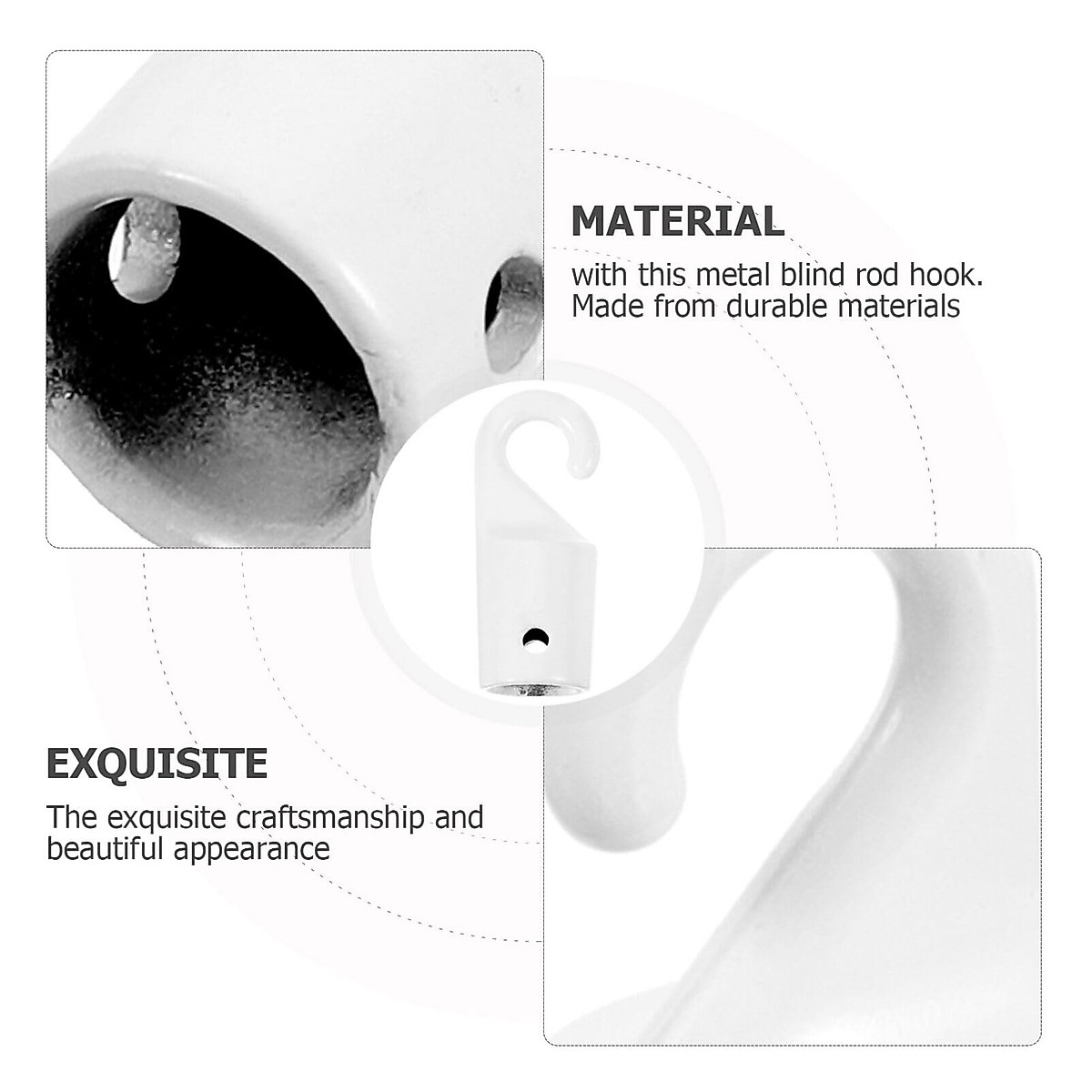 OSALADI 4pcs Hardware Tilt Wand Tip Repair Window Blind Tilt Wand Tip for Broken Horizontal Blind Hardware Wand Vertical Blinds Replacement Parts for Interior Windows White